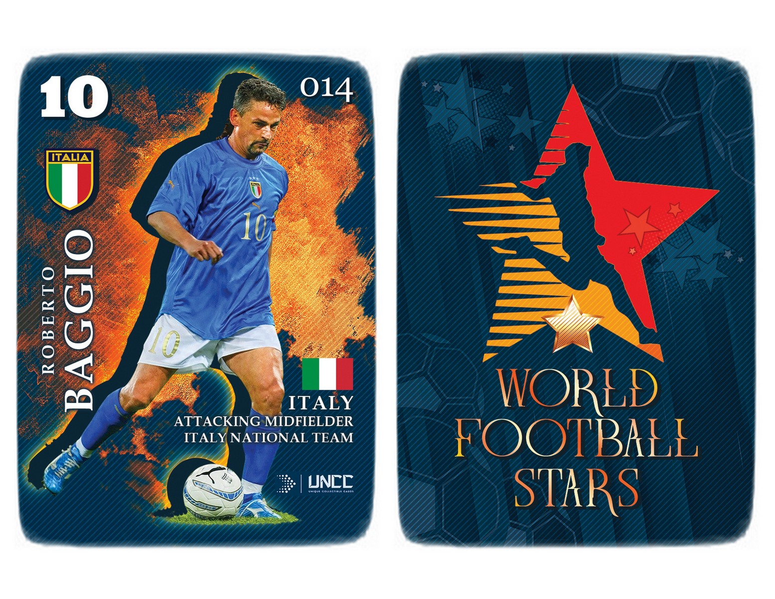 ROBERTO BAGGIO, Italy National Team – Unique Collectible Cards